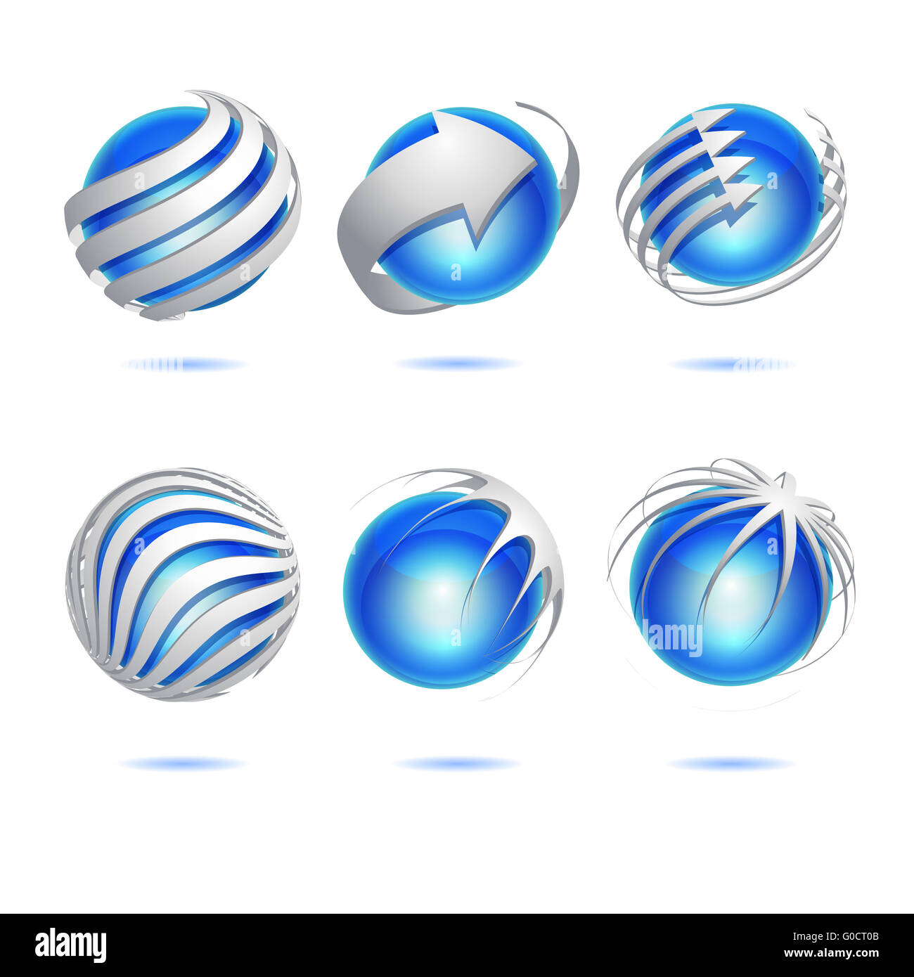 Abstract 3d vector sphere set Stock Photo - Alamy