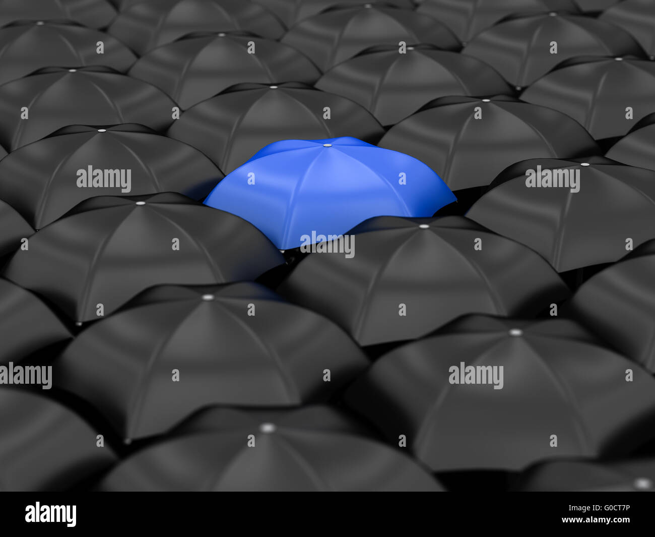 unique blue umbrella Stock Photo - Alamy