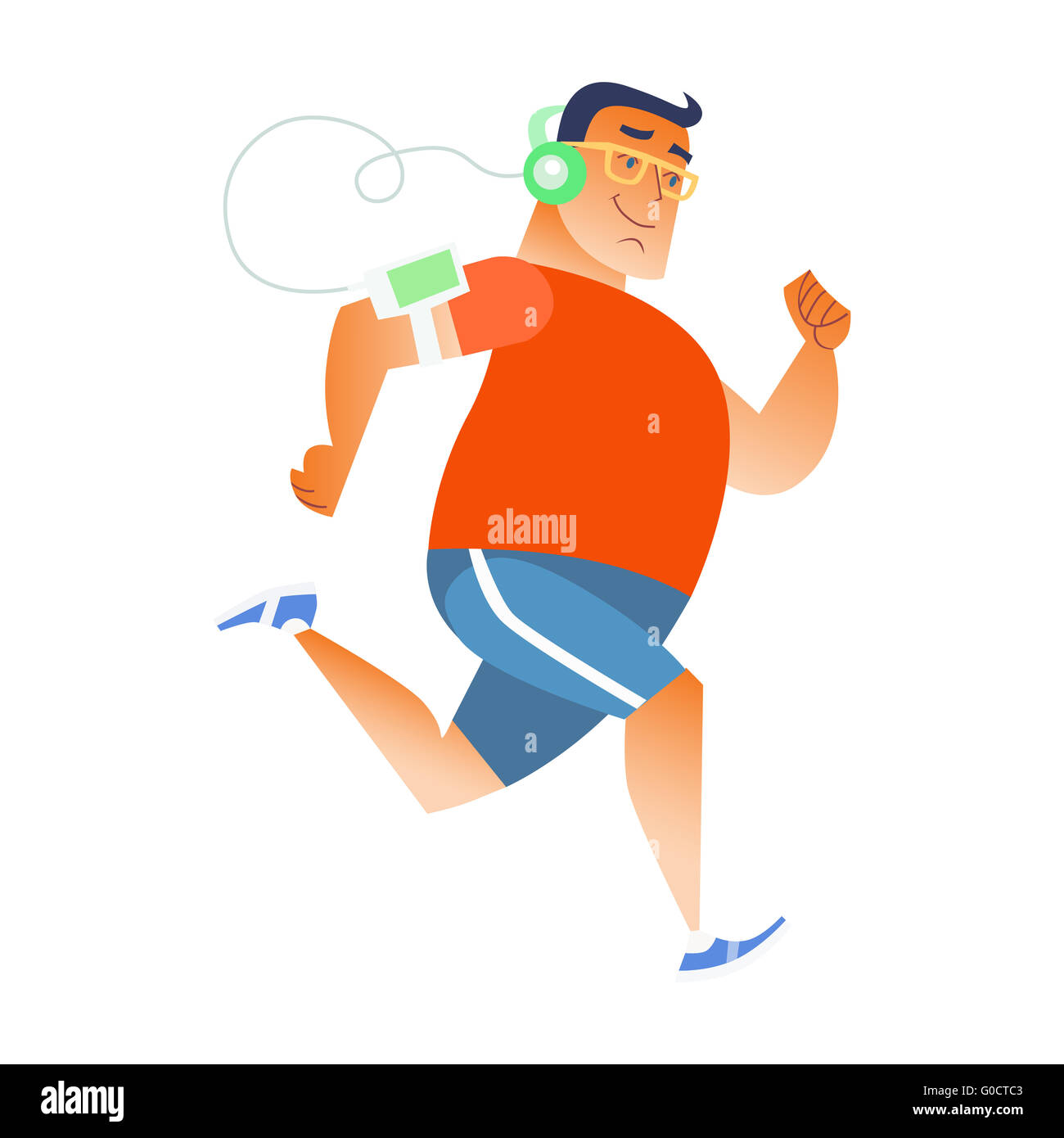 Running fat man hi-res stock photography and images - Alamy