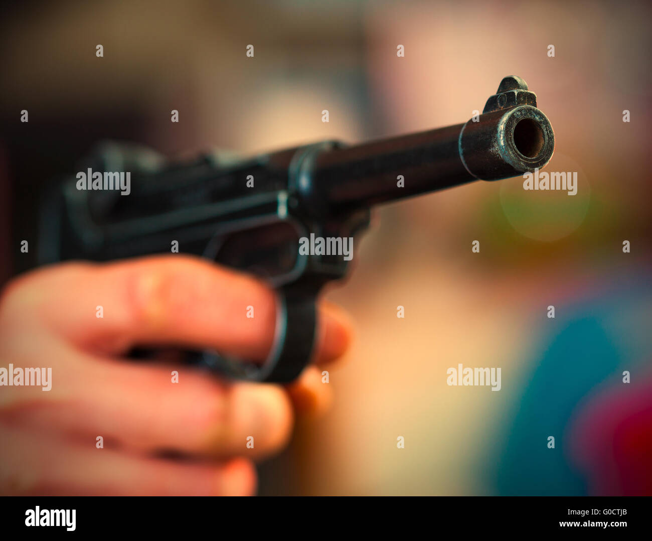 Luger Parabellum automatic pistol in a human hand Stock Photo - Alamy