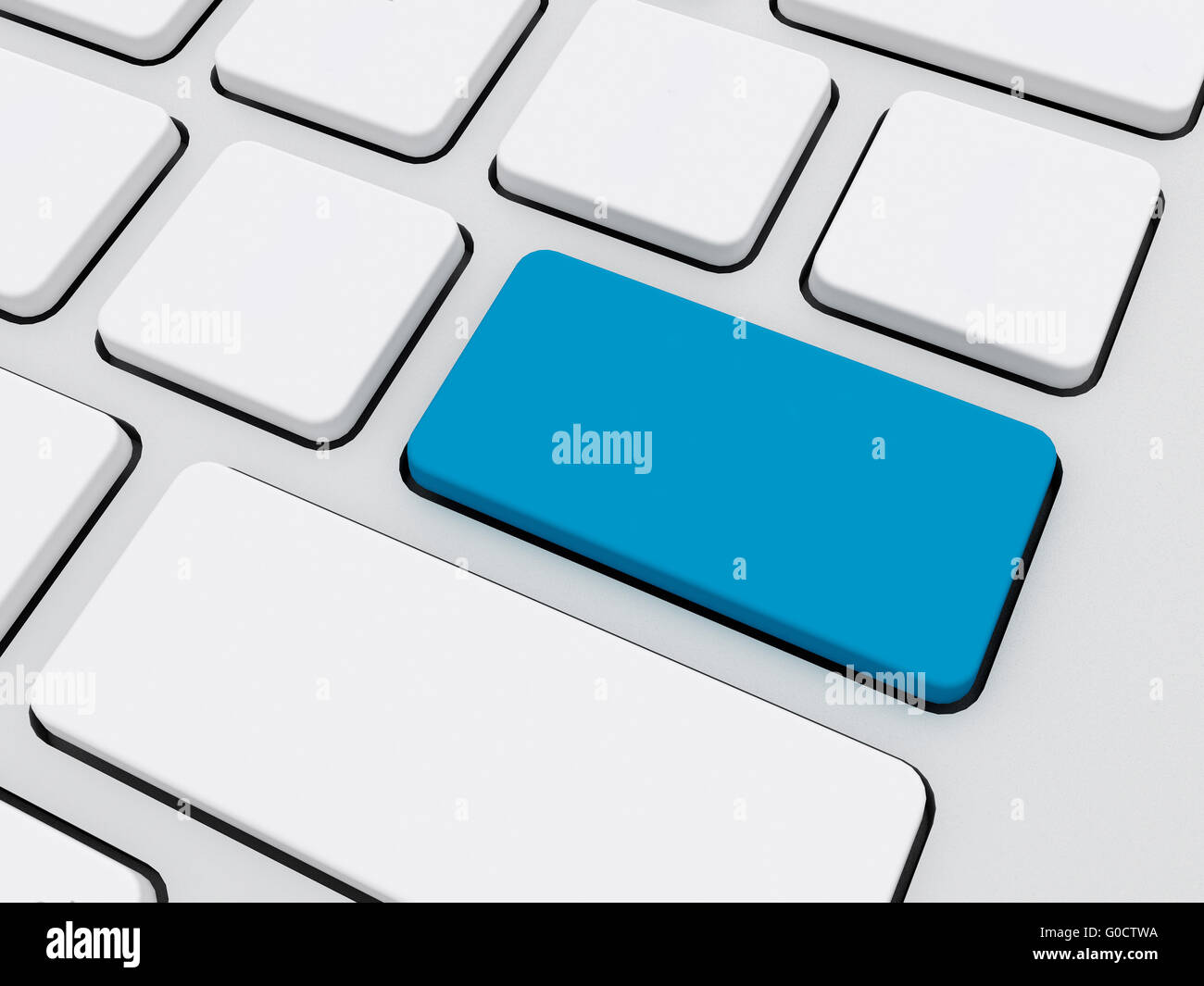 technology concept, blank blue key on keyboard Stock Photo - Alamy