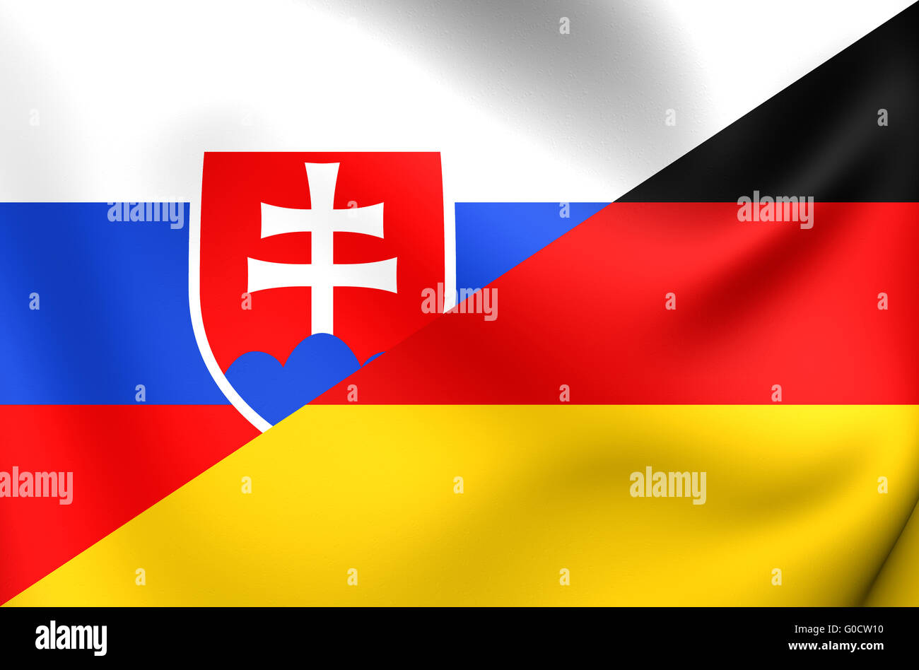 Combined Flag of Slovakia and Germany. Close Up Stock Photo - Alamy