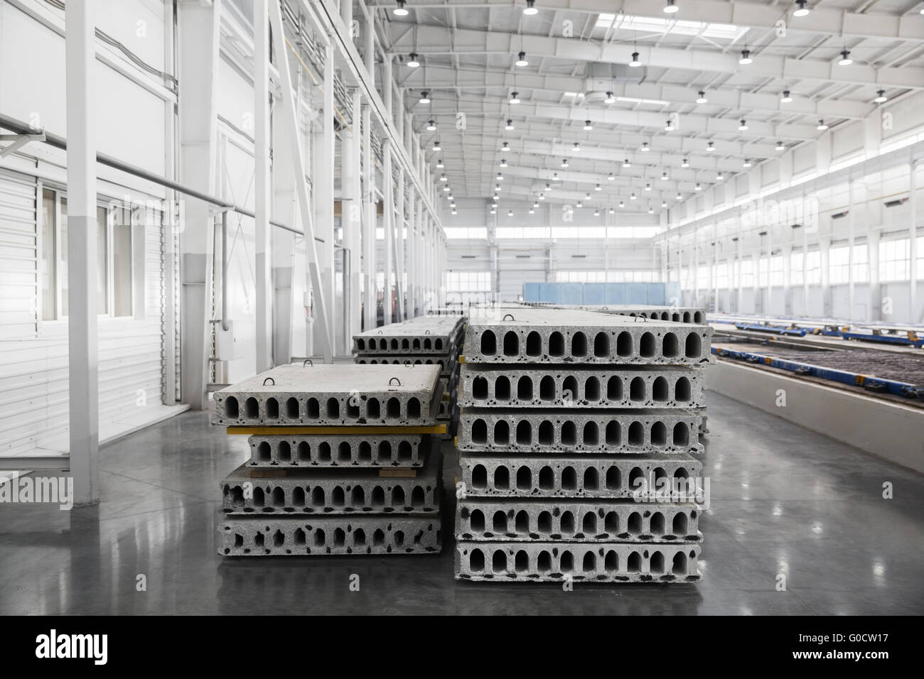 Hollow core concrete slab stack stacked industry hi-res stock ...