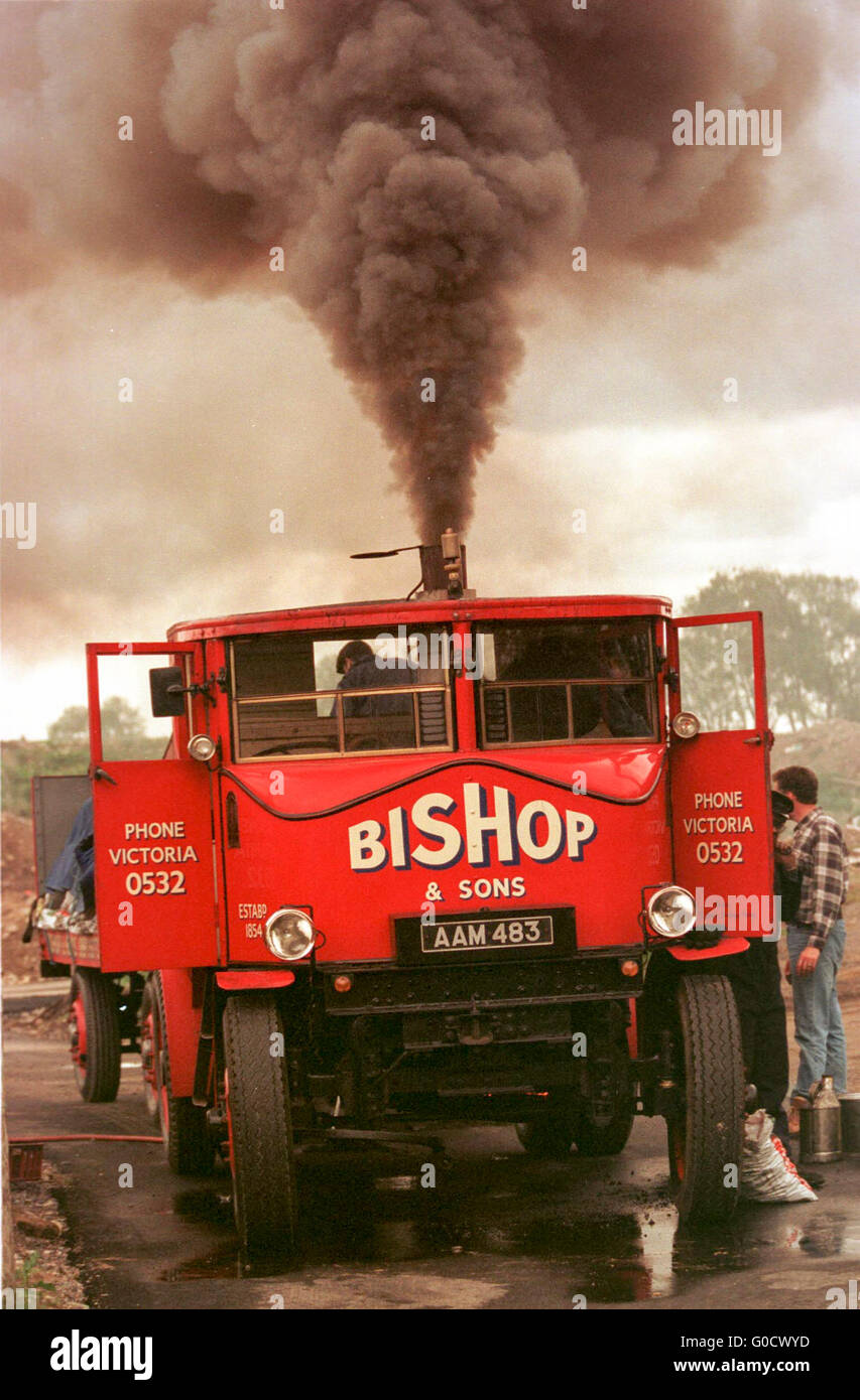 Steam driven lorry touring the highlands of Scotland Stock Photo - Alamy