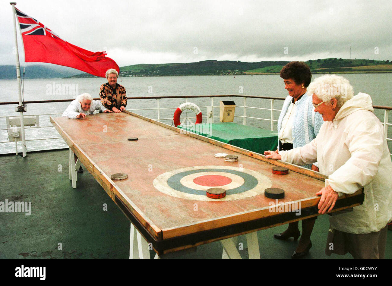 Going Doon the Water on the Clyde in the sludge boat Stock Photo - Alamy