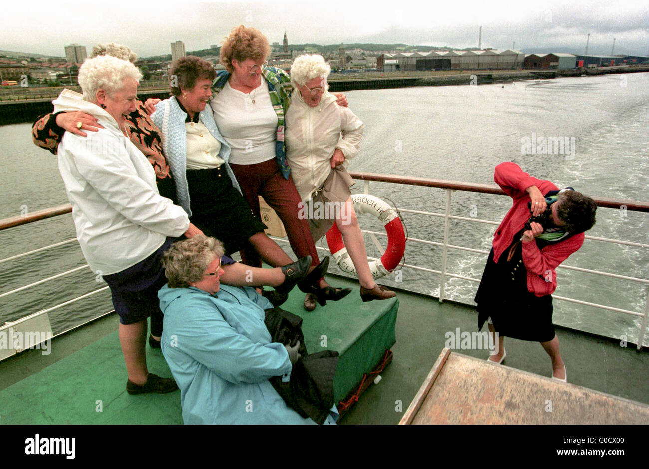 Going Doon the Water on the Clyde in the sludge boat Stock Photo - Alamy