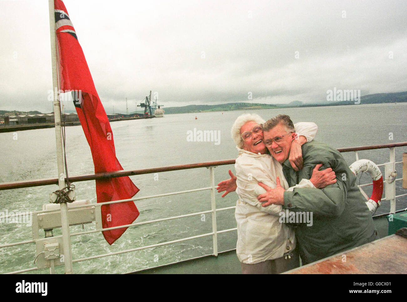 Going Doon the Water on the Clyde in the sludge boat Stock Photo - Alamy