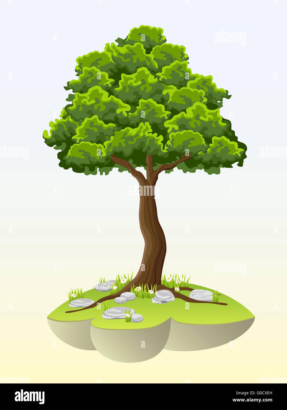 Tree on an island Stock Photo - Alamy