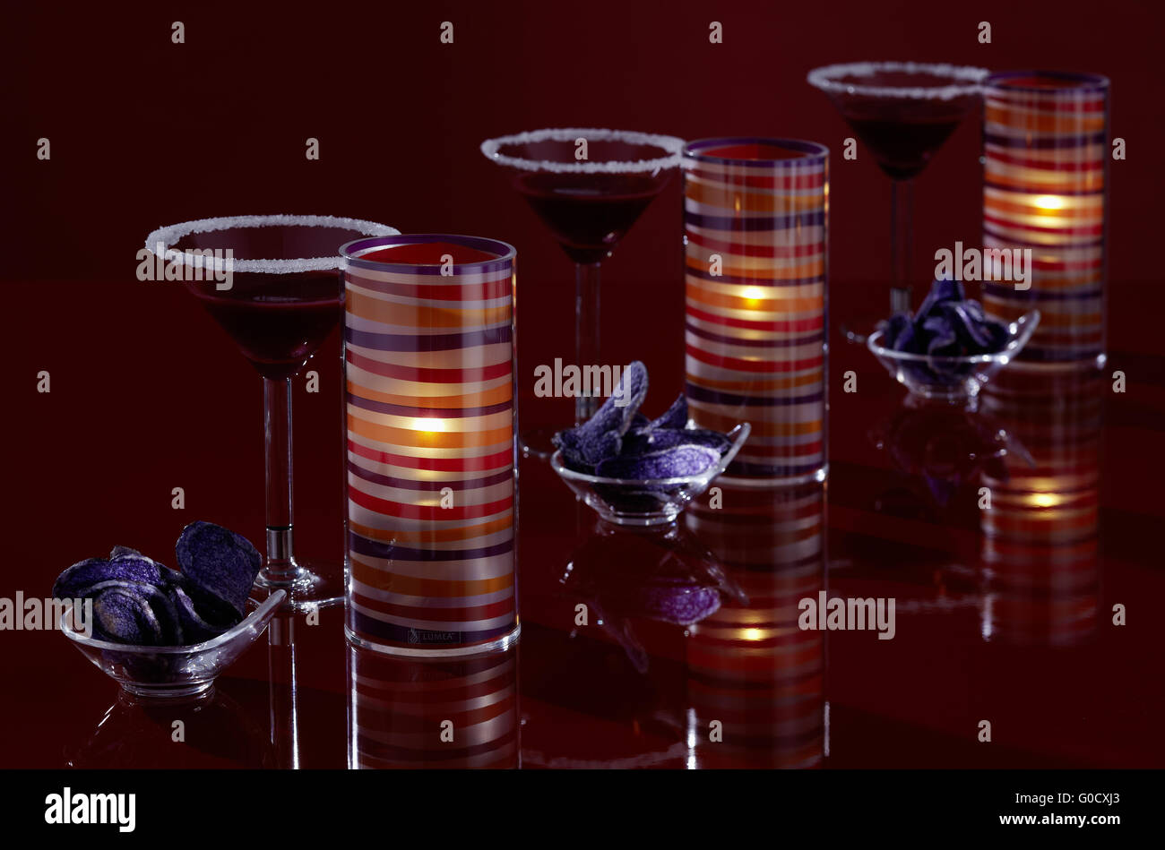 Table lights for the garden party Stock Photo - Alamy