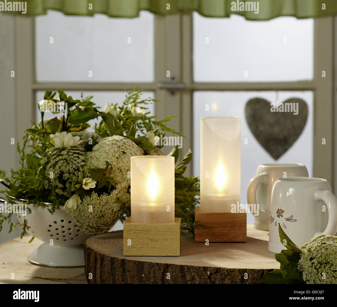 Cozy table lights Stock Photo - Alamy