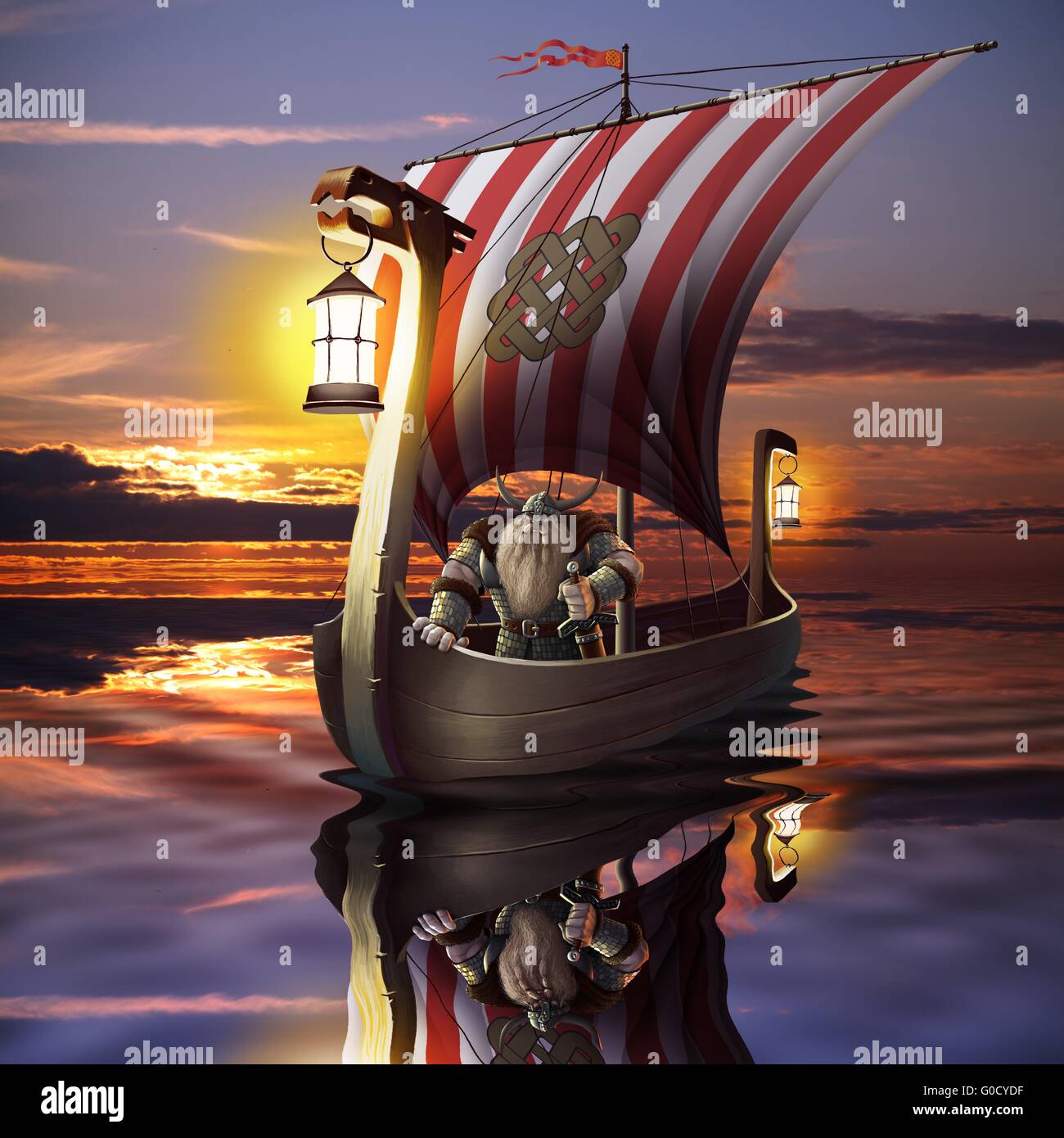 Viking Ships Drawings