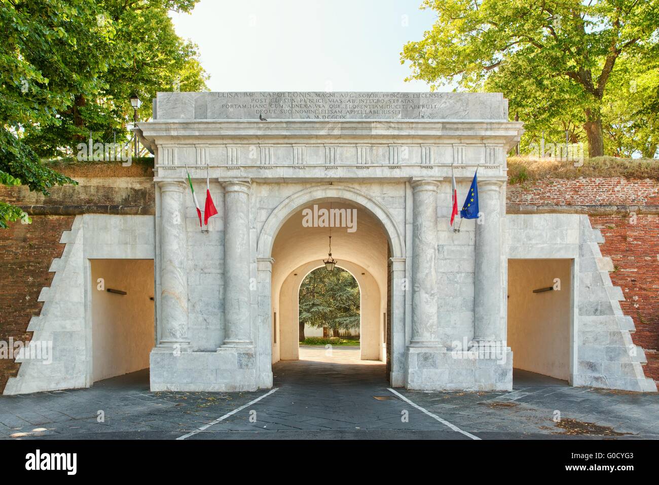 Ancient gate - the entrance to the historic city of Lucca in Tuscany ...