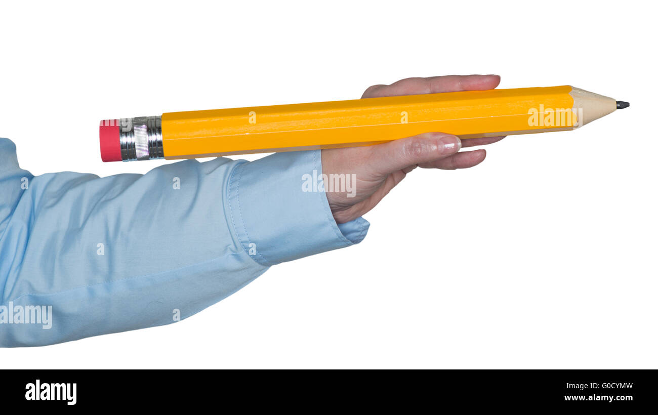 Woman hand writing something with a pencil pen Stock Photo - Alamy