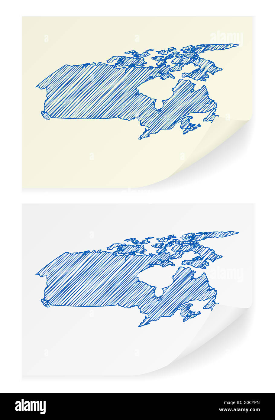 Sketch map of canada Cut Out Stock Images & Pictures - Alamy
