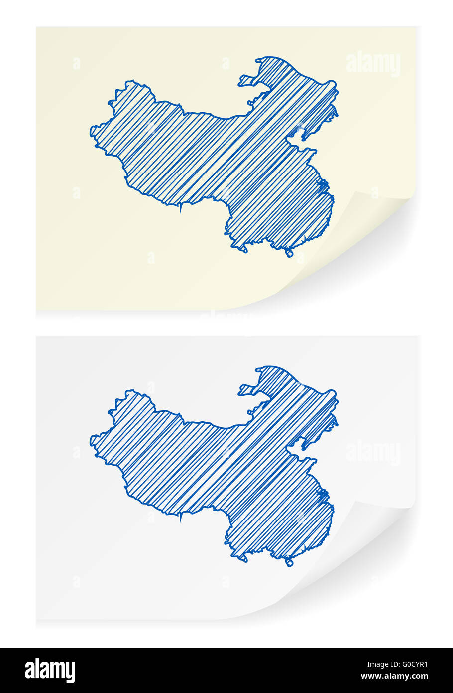Hand drawn map of china hi-res stock photography and images - Alamy
