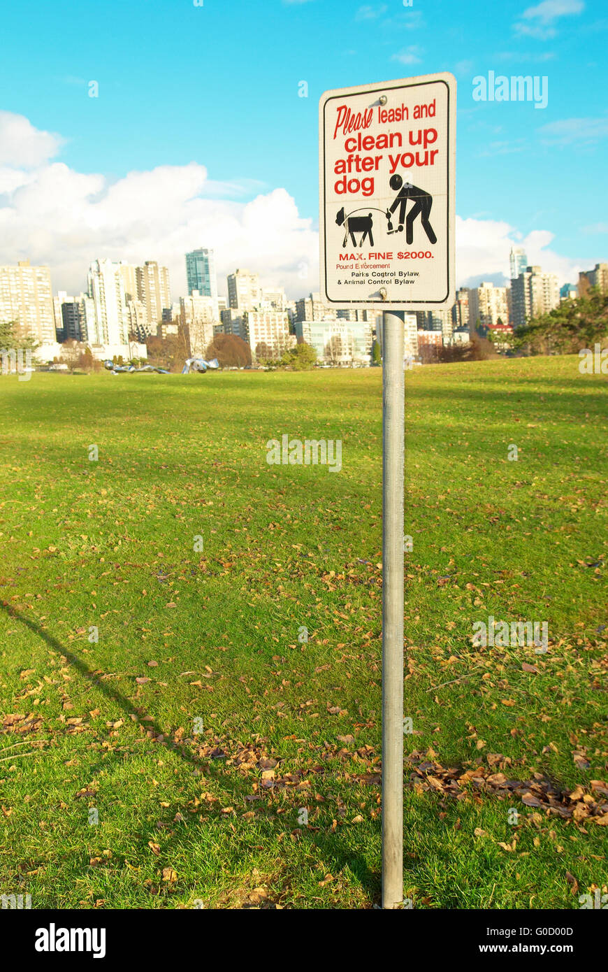 Dog sign park vancouver canada hi-res stock photography and images - Alamy