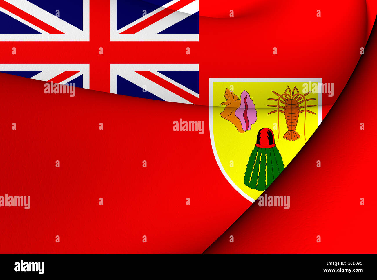 Civil Ensign of Turks and Caicos Islands. Close Up Stock Photo - Alamy