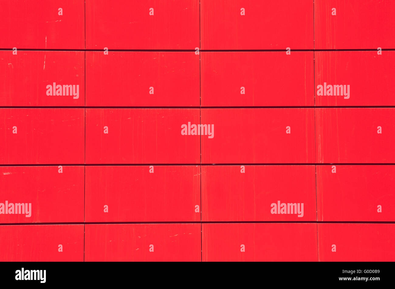 Red metal panel wall of modern building Stock Photo - Alamy