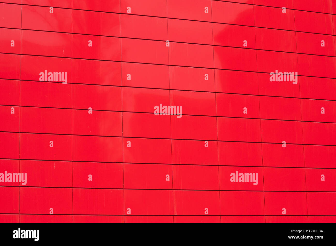 Red metal panel wall of modern building Stock Photo - Alamy