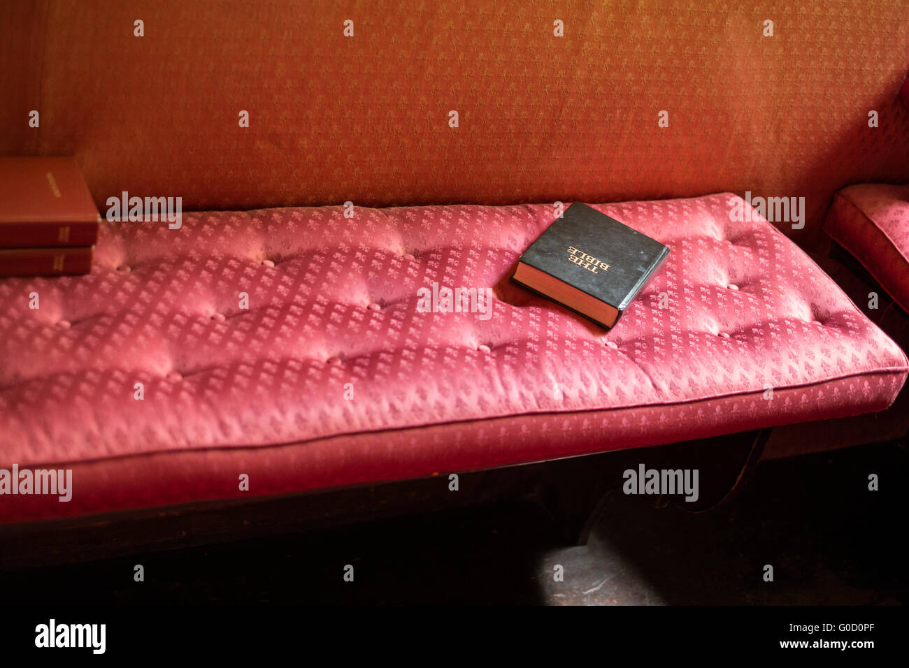 Holy Bible on a seat Stock Photo - Alamy