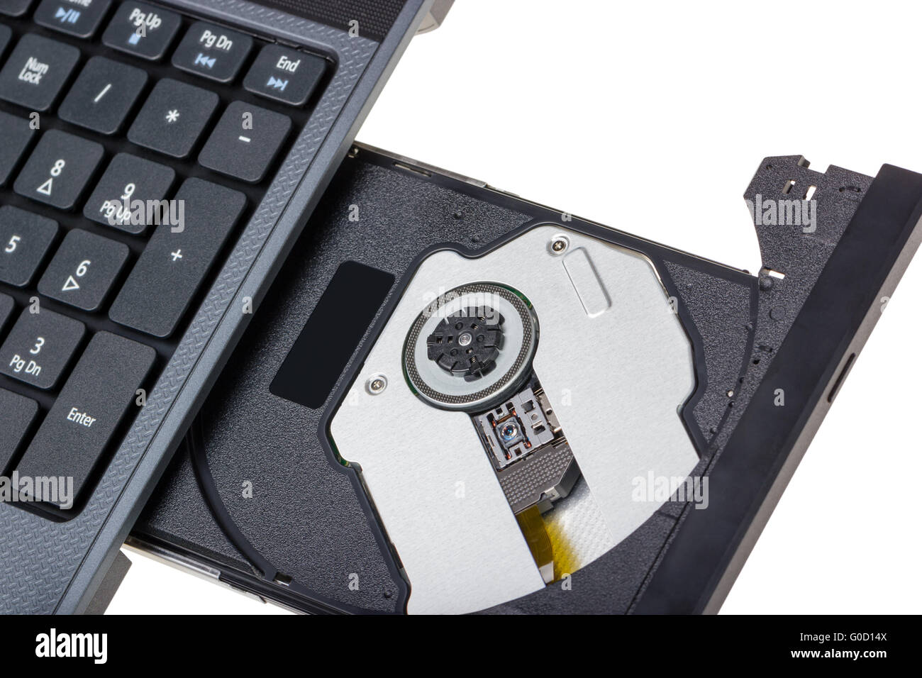 Electronic collection - Laptop with open DVD tray Stock Photo - Alamy