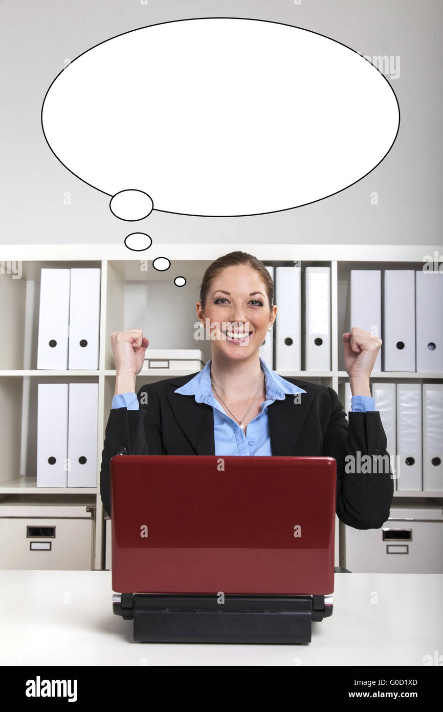 Female office employee closing laptop hi-res stock photography and ...