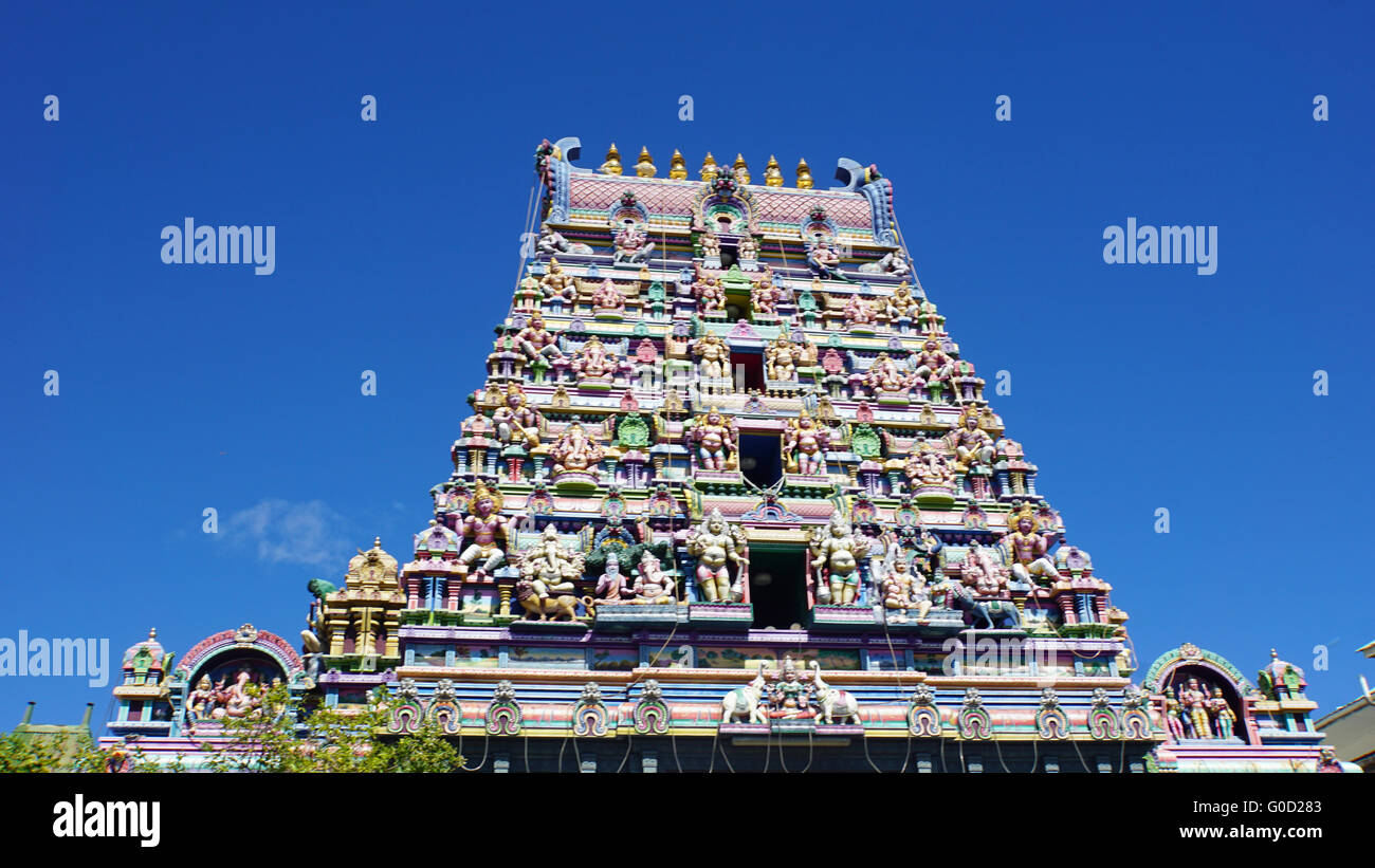 colorful hindu temple in victoria on mahe island Stock Photo - Alamy