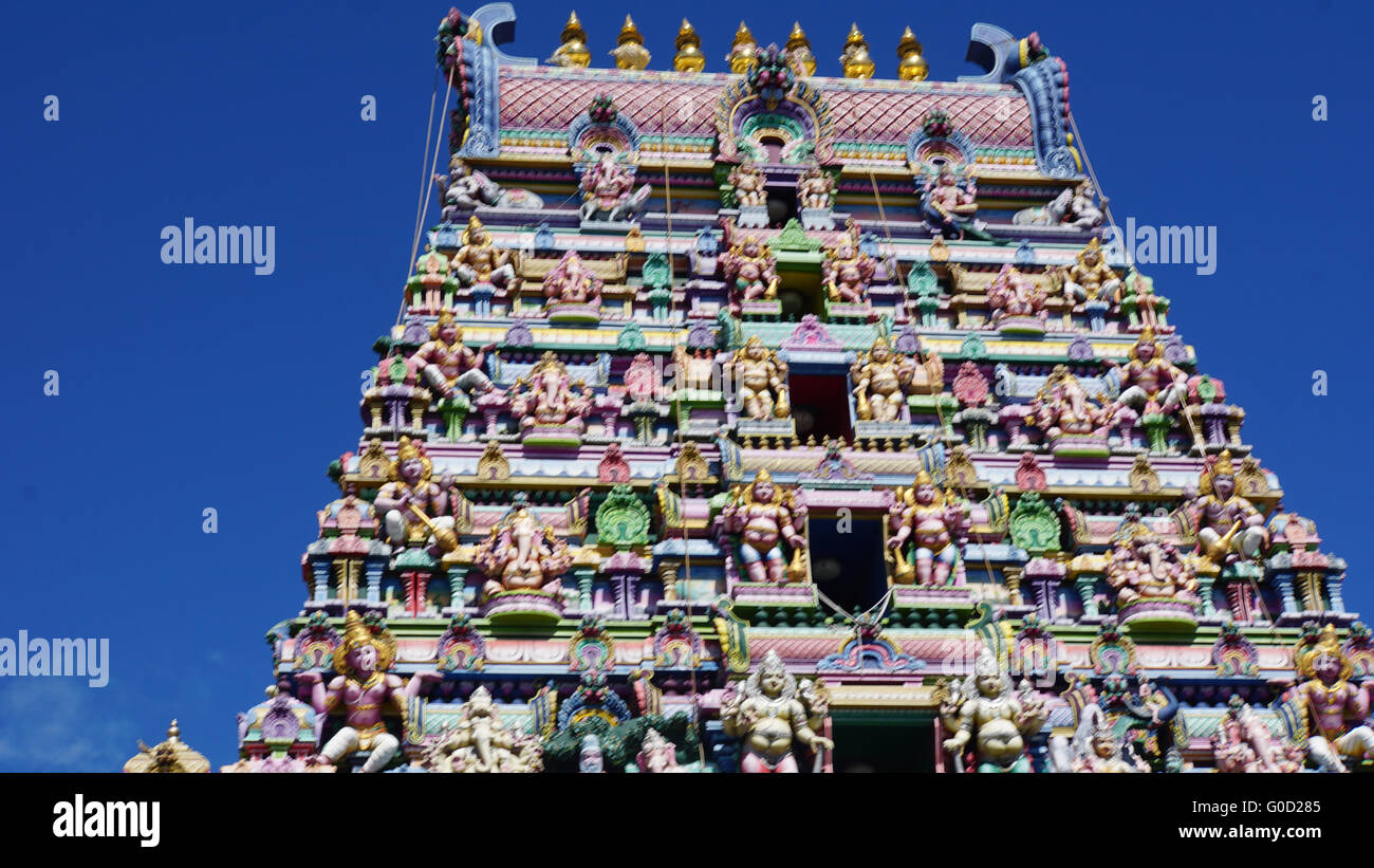 colorful hindu temple in victoria on mahe island Stock Photo - Alamy