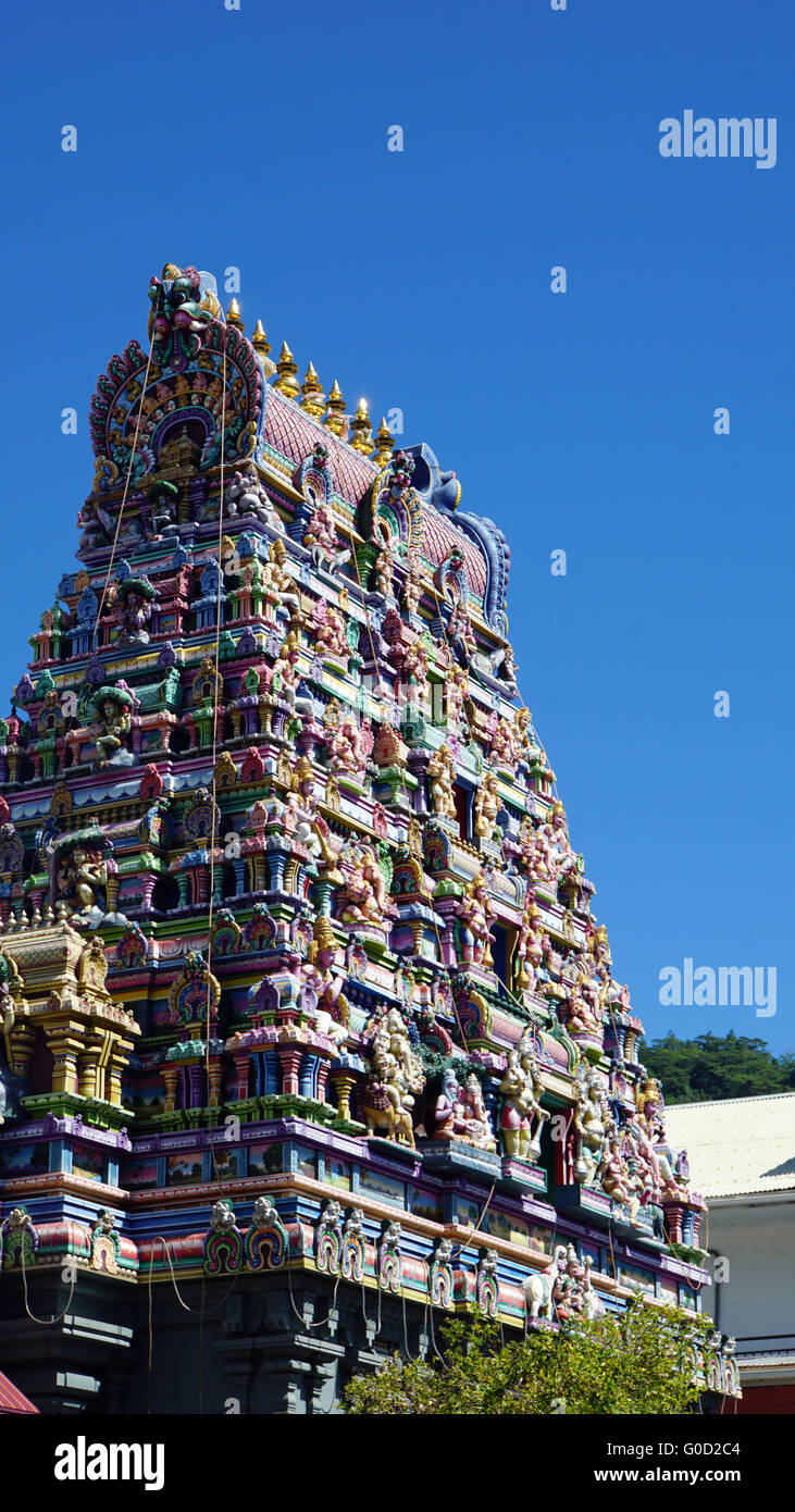 colorful hindu temple in victoria on mahe island Stock Photo - Alamy