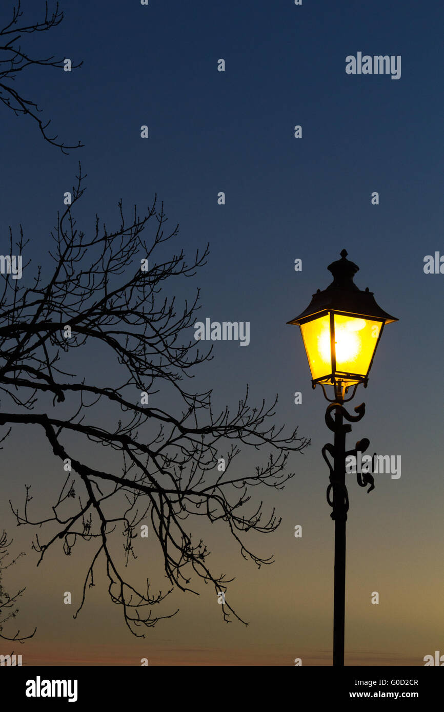 lamppost in the sunset Stock Photo - Alamy
