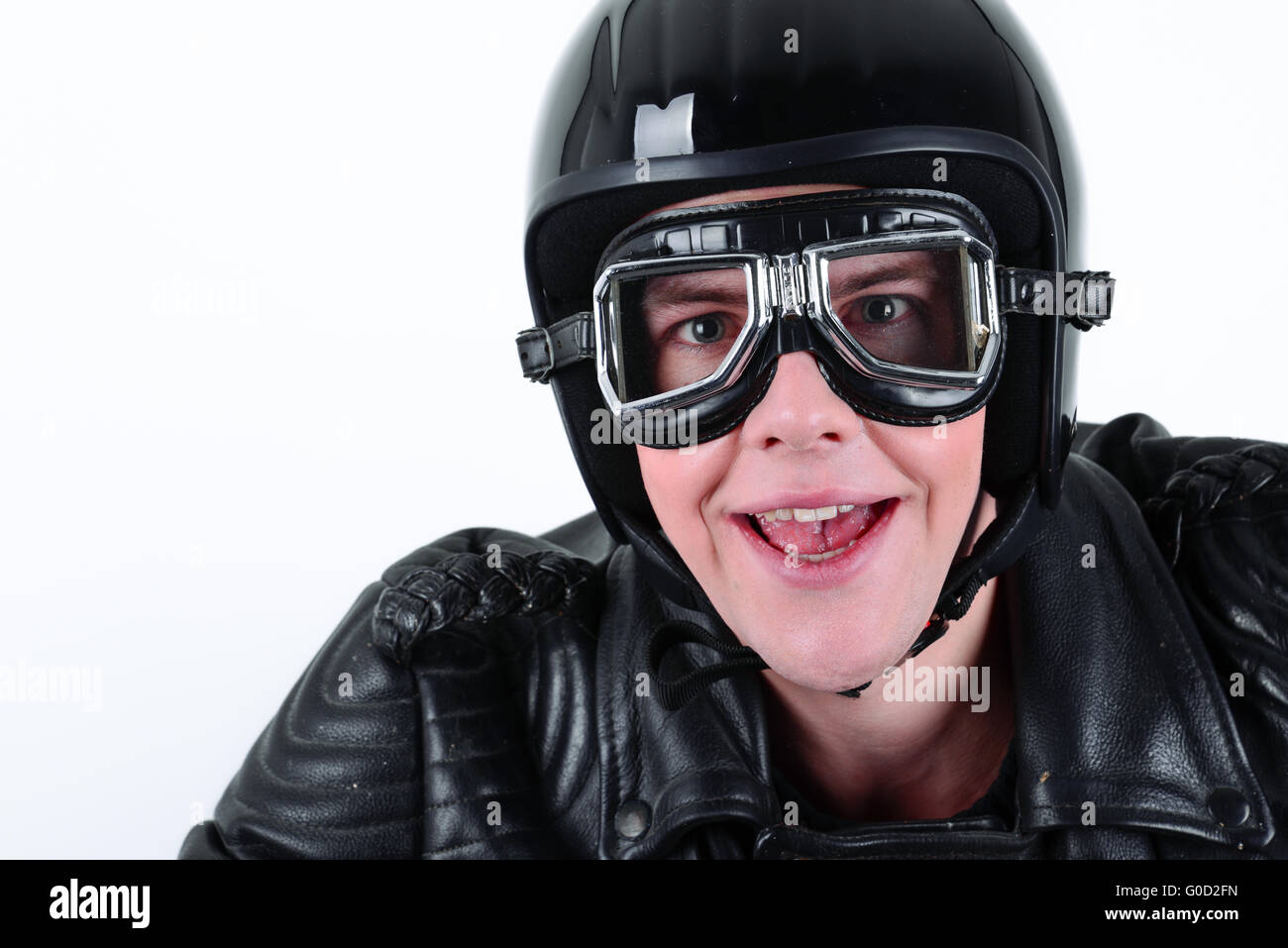 Happy motorcyclist hi-res stock photography and images - Alamy