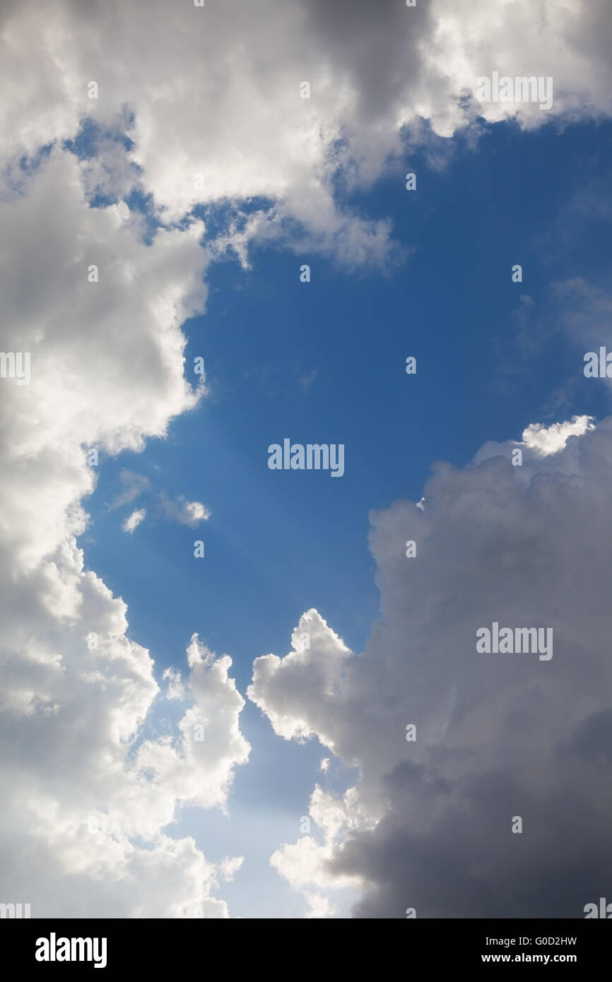 beautiful sky background with clouds and rays Stock Photo - Alamy