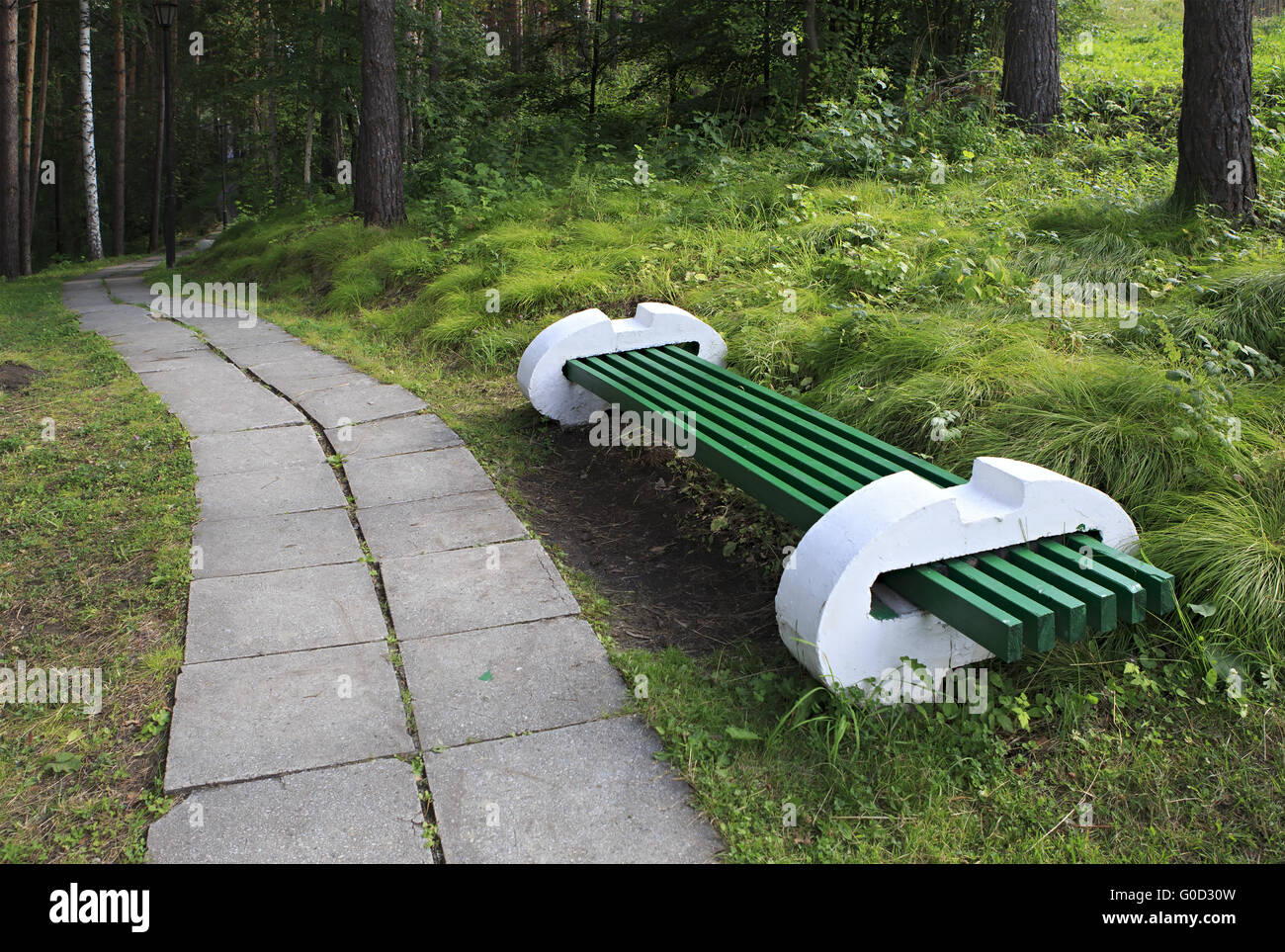 Walking paths and benches in the Sanatorium Russia Stock Photo - Alamy
