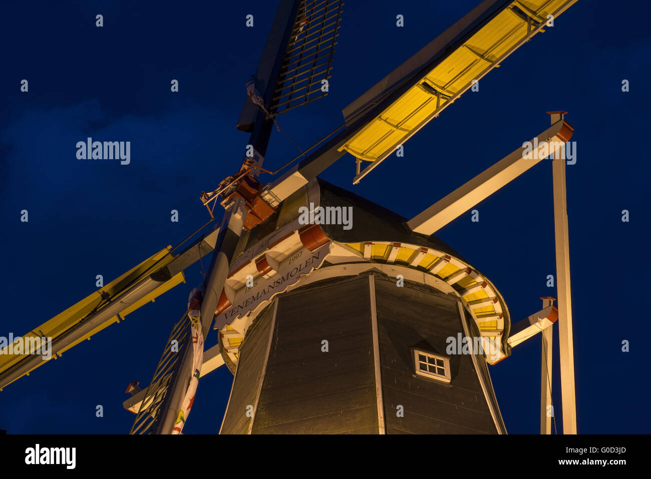 Authentic renovated Dutch windmill Stock Photo - Alamy