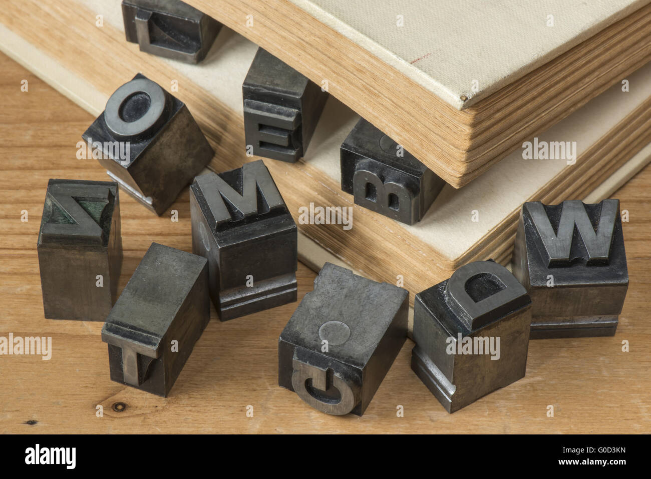 Book printing letters hi-res stock photography and images - Alamy