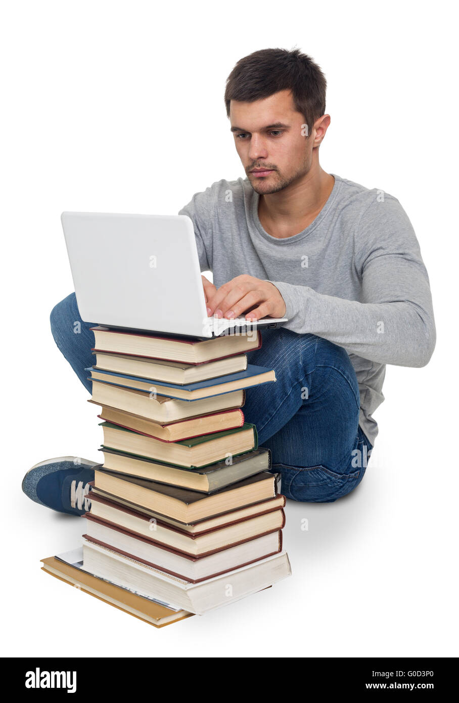 Student reading library male Cut Out Stock Images & Pictures - Alamy