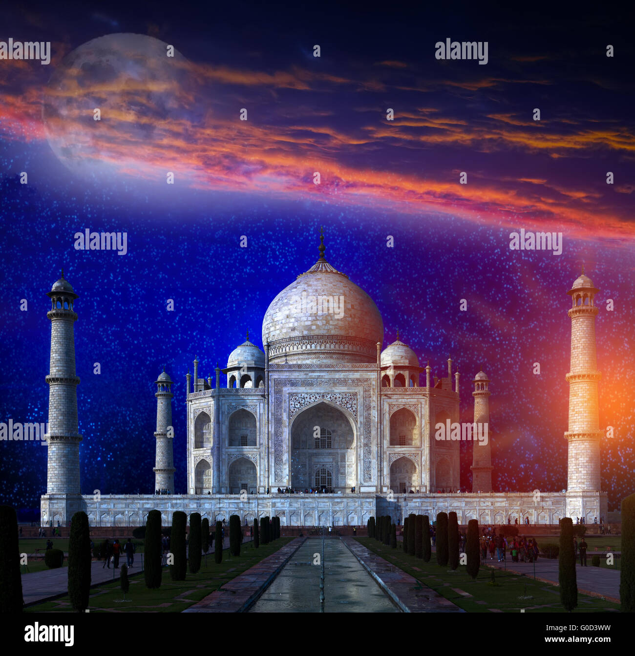 Taj mahal light full moon hi-res stock photography and images - Alamy