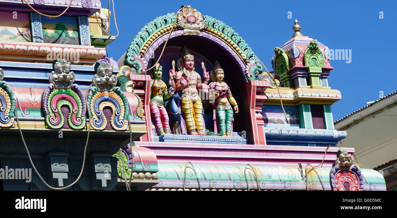 colorful hindu temple in victoria on mahe island Stock Photo - Alamy