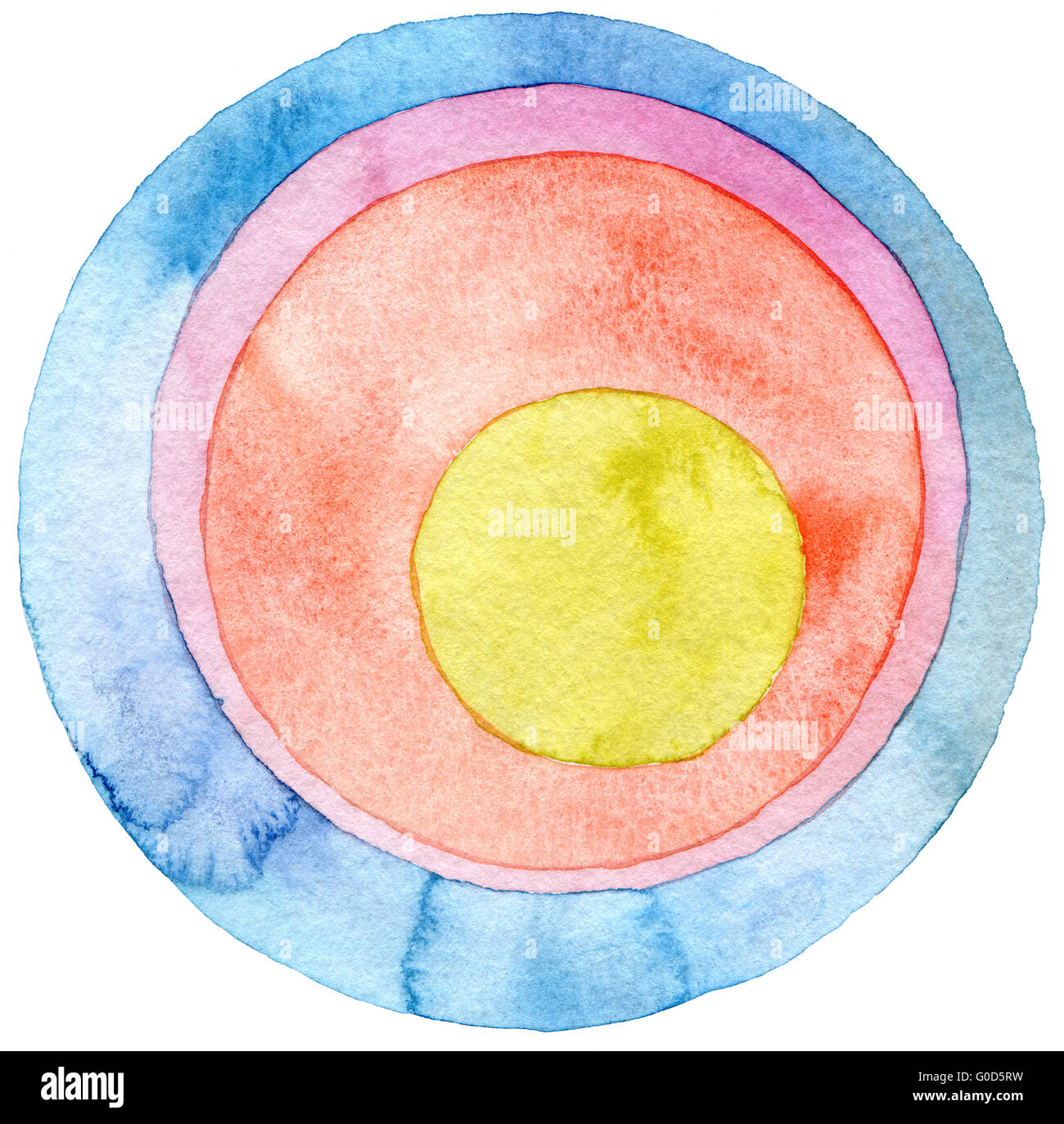 Abstract circle watercolor painting Stock Photo - Alamy