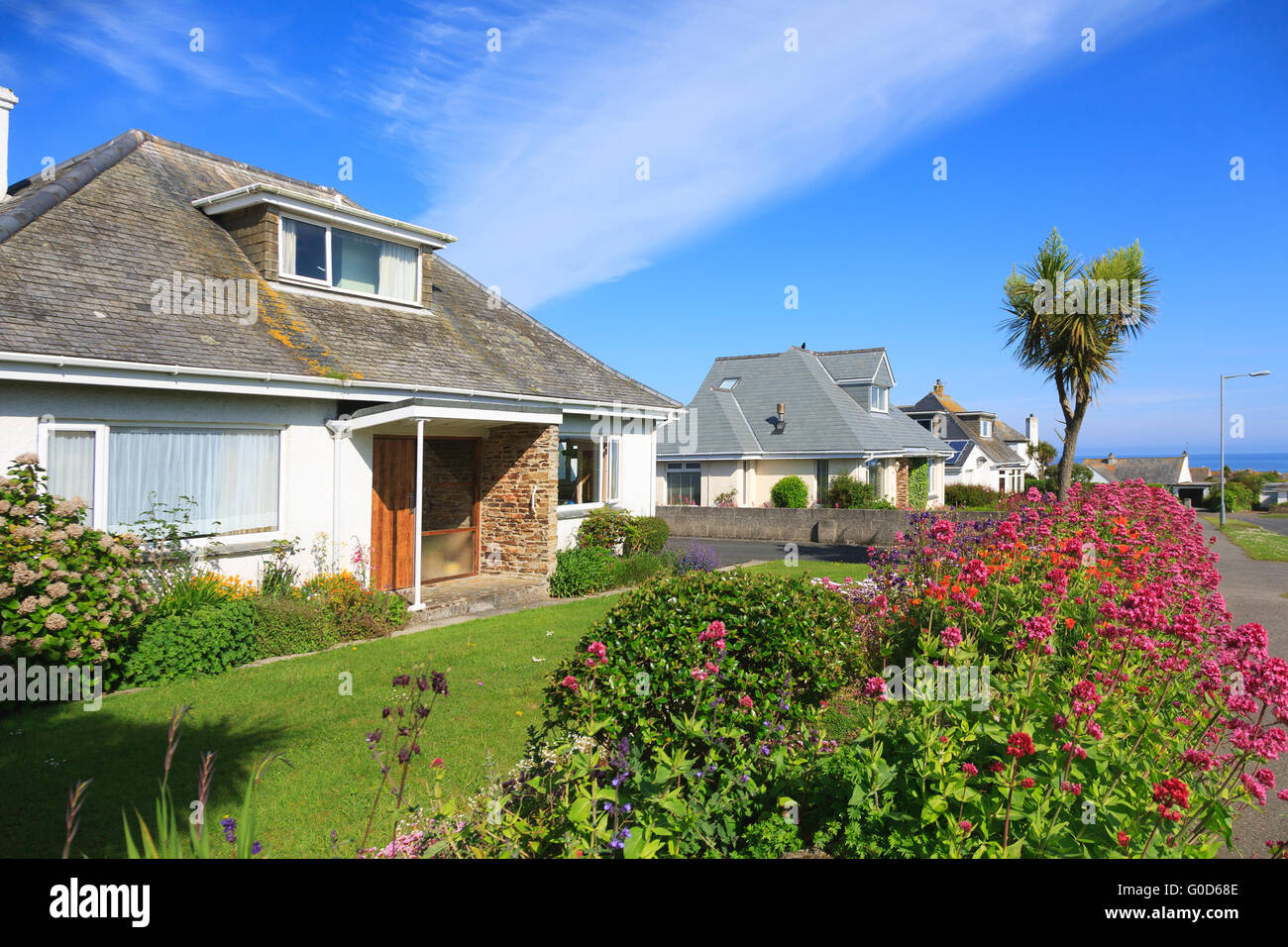 Sunny Houses in Cornwall,England Stock Photo - Alamy