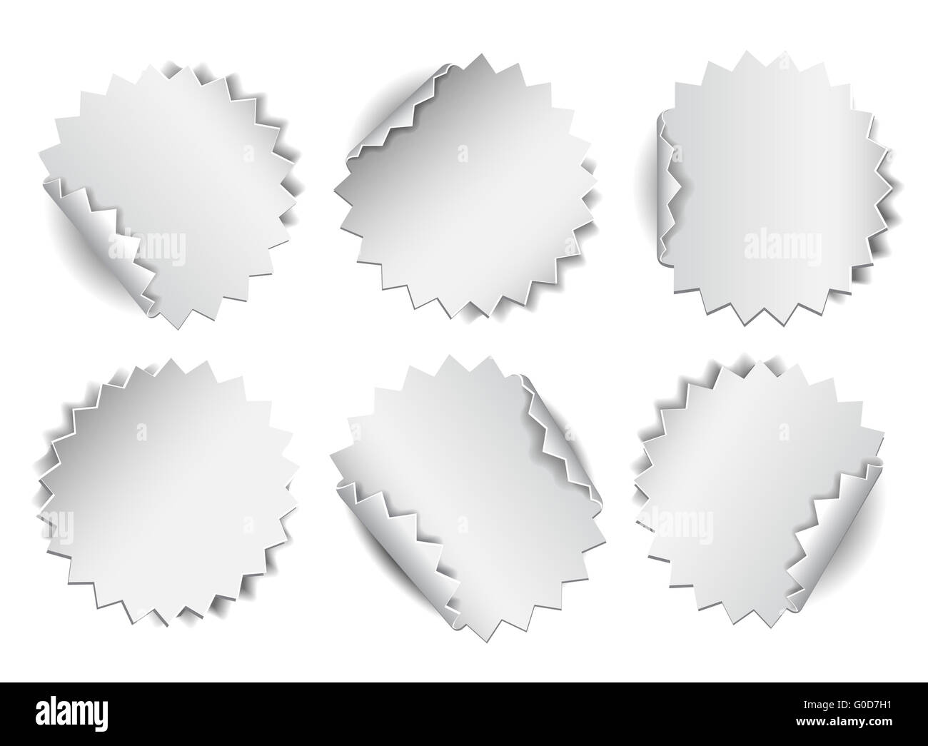 Set of paper stickers on white background Stock Photo - Alamy