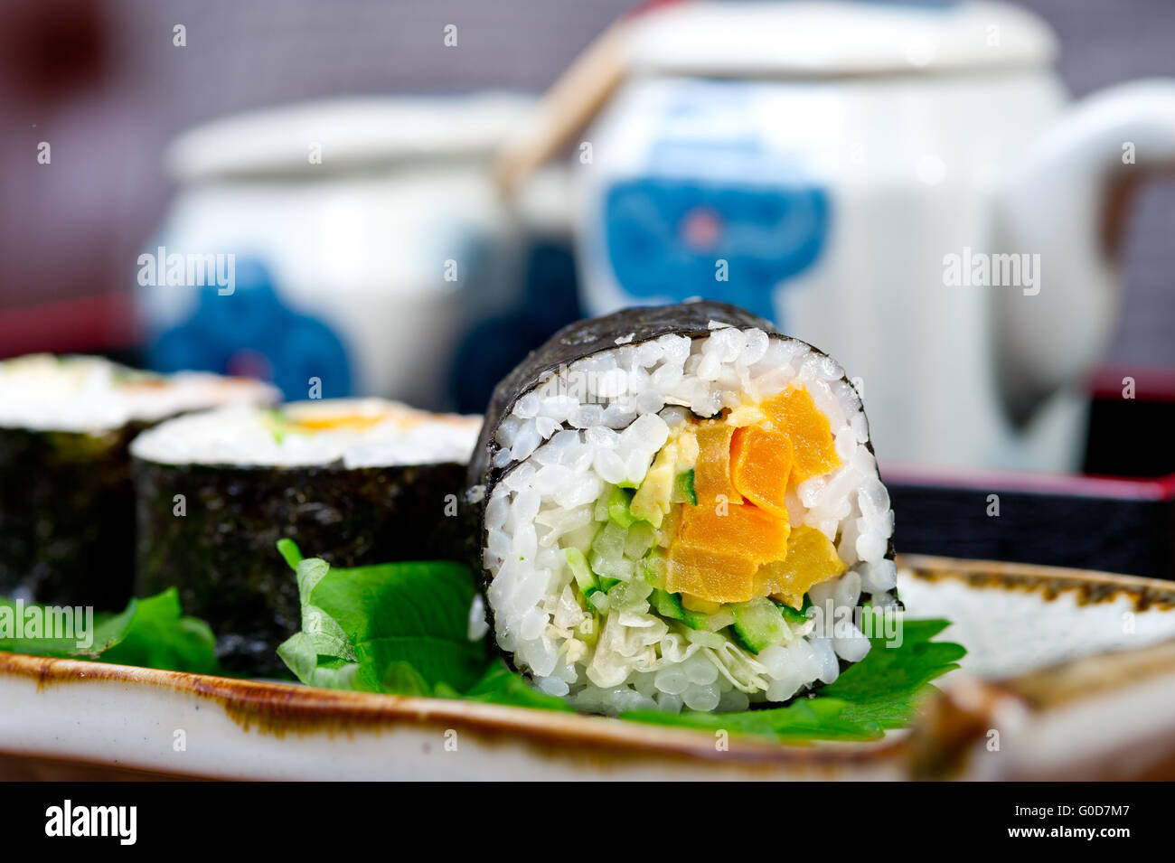 fresh sushi choice combination assortment selection Stock Photo - Alamy