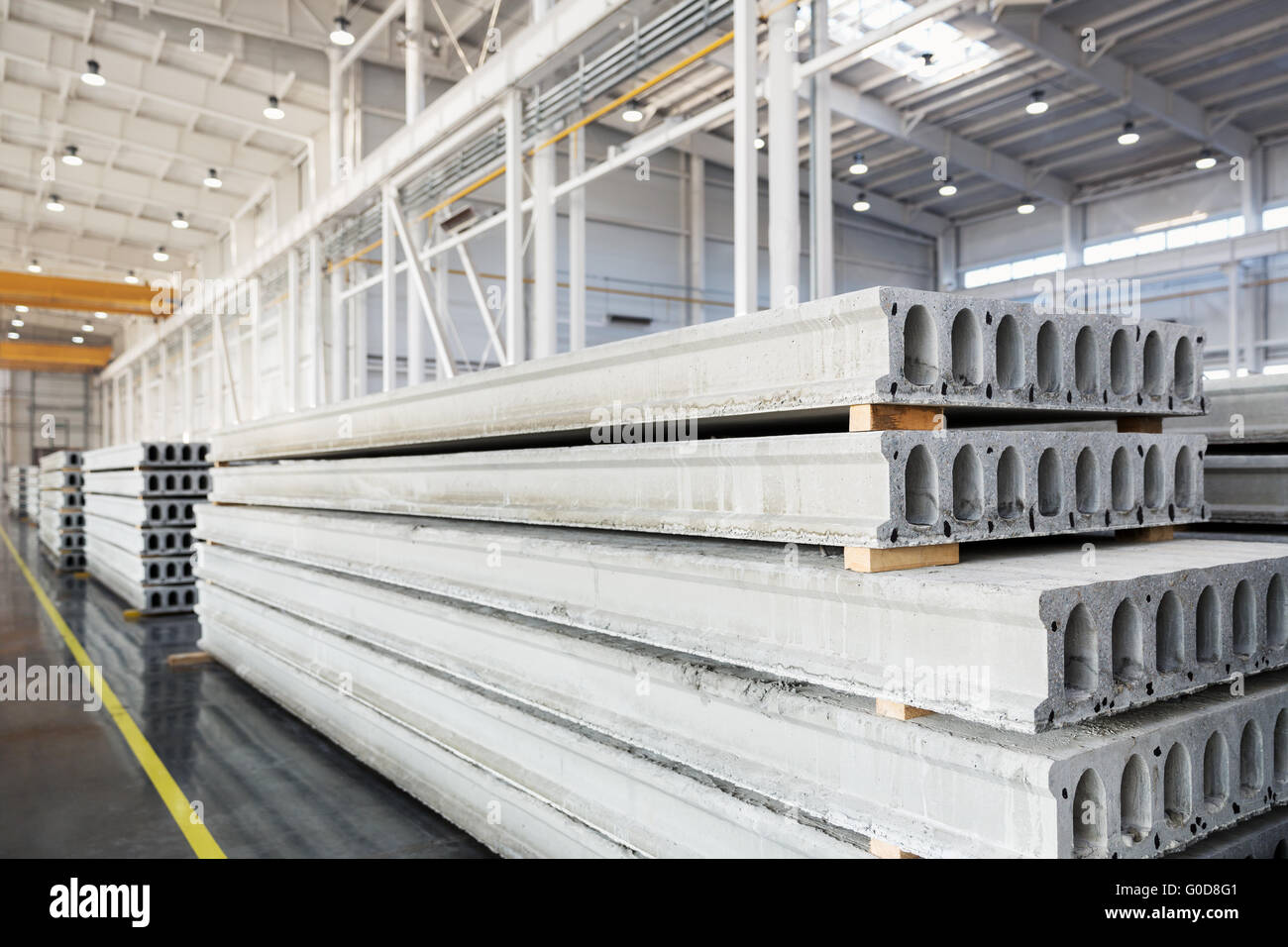 Hollow core concrete slab stack stacked industry hi-res stock ...