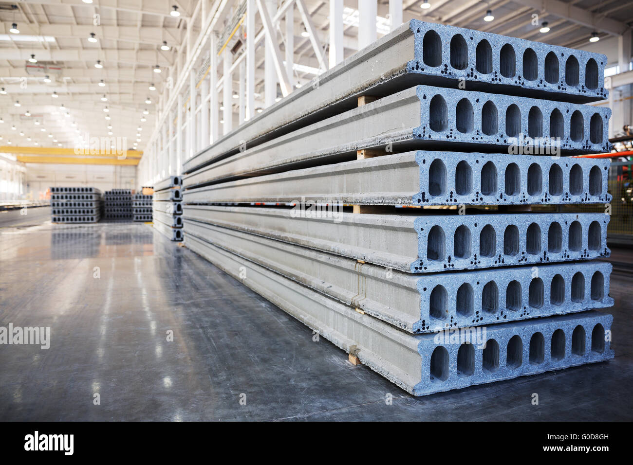 Hollow core concrete slab stack stacked industry hi-res stock ...
