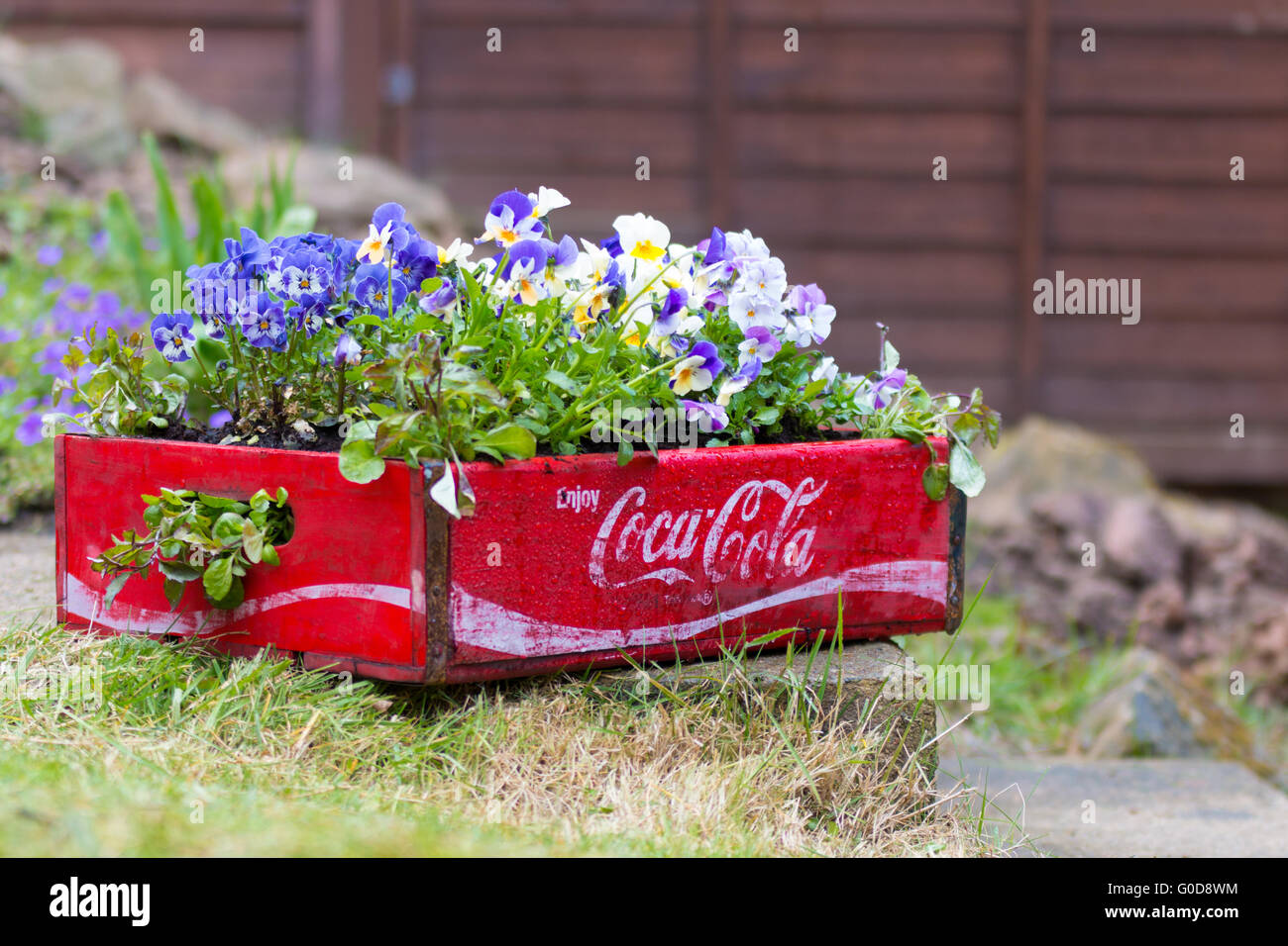 Coca-cola garden box Stock Photo - Alamy
