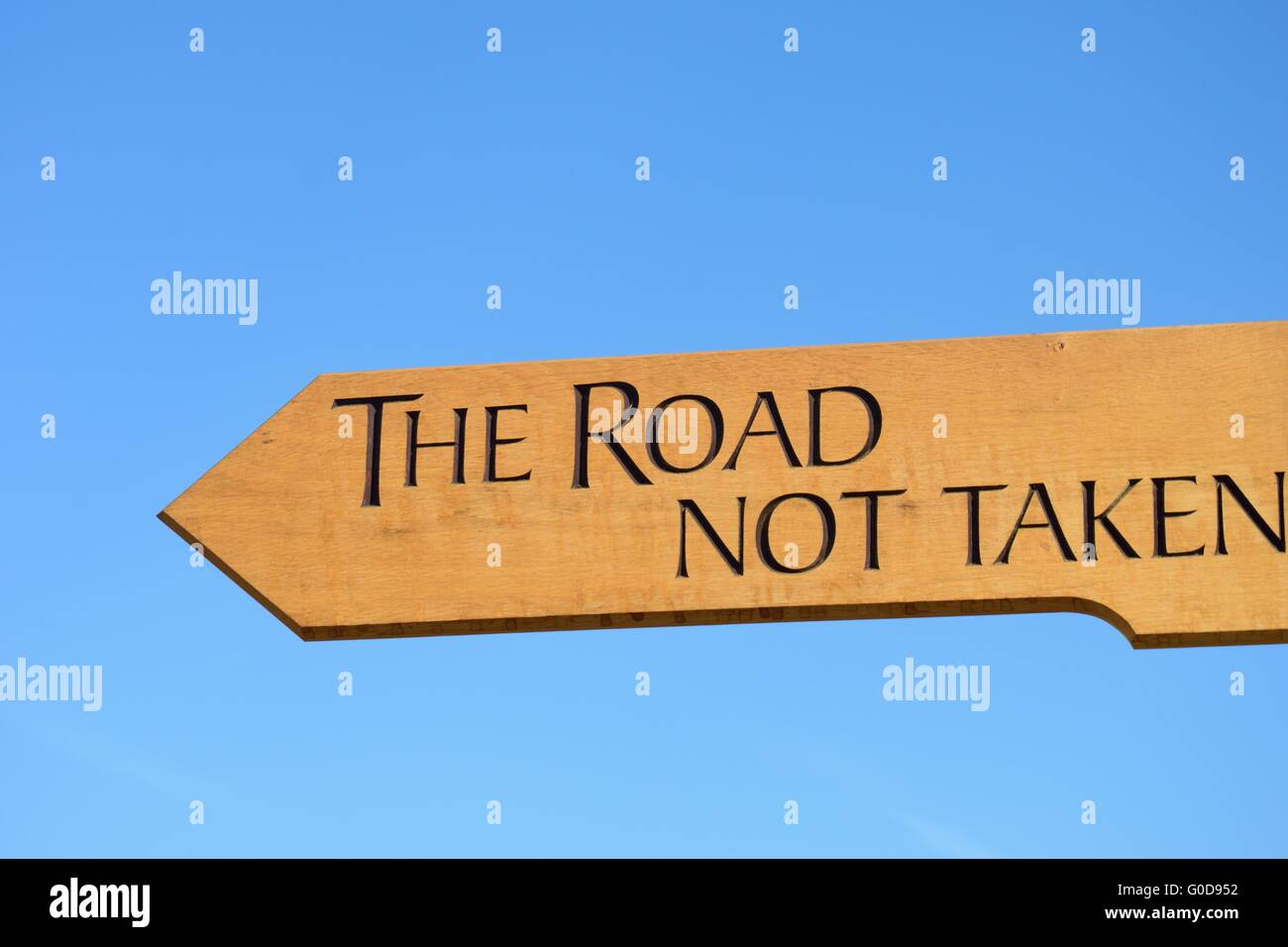 Road not taken sign Stock Photo - Alamy