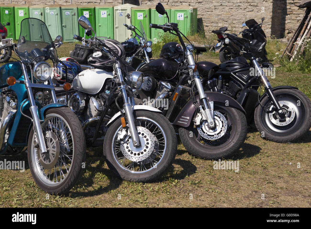 Show motorcycles NARVABIKE in the territory of for Stock Photo - Alamy
