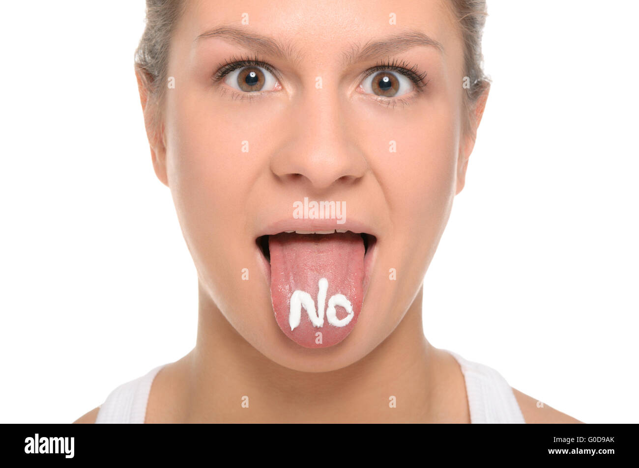 Beautiful young woman tongue out hi-res stock photography and images ...