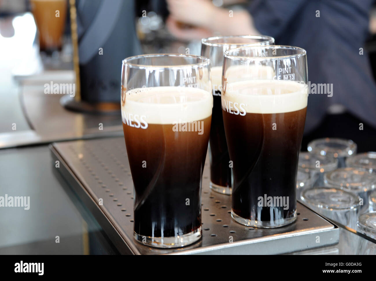 Pint of Guinness at Gravity Bar, The Guinness Storehouse, Dublin city ...