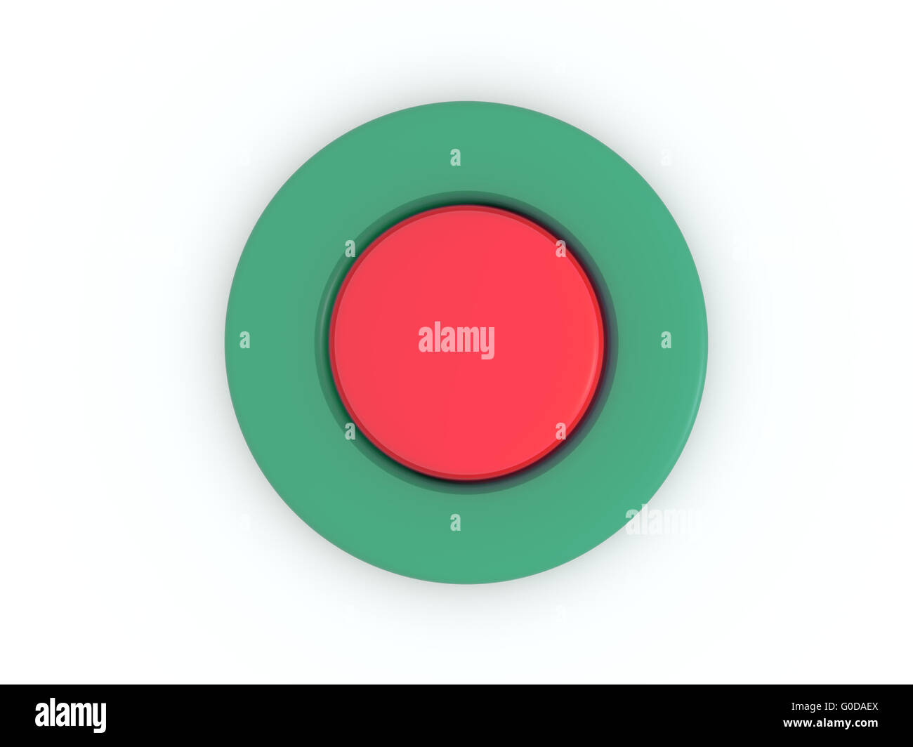 round red green button isolated on white background. 3D icon Stock ...